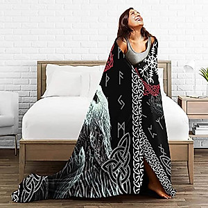 Throw Blanket for Couch Vikings Super Soft Cozy Micro Fleece Blanket Novelty Fluffy Bed Plush Lightweight Warm Blankets for All Seasons 80"X60"