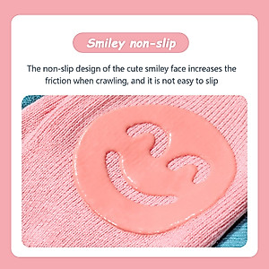Eilin 5 Pairs Baby Crawling Anti-Slip Knee Pads Toddlers Knee-Pads Cute Smiley Boys Girls Protectors Socks Knee Pads Gift For Infant
