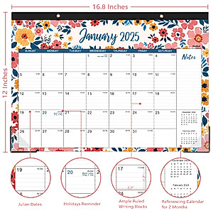 2025 Desk Calendar - Jan 2025 - Dec 2025, Large Monthly Desk Calendar 12 Months, 17" x 12", Desk Pad, Large Ruled Blocks, To-do List & Notes, Best Desk/Wall Calendar 2025 for Planning or Organizing