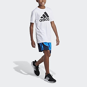 adidas Boys' AEROREADY Elastic Waistband Basketball Creator Short, Blue Rush, X-Large (18/20)