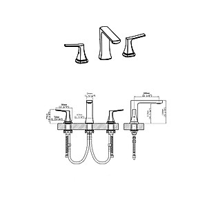 Galim Widespread Bathroom Faucet, Single Hole Sink Faucets for Bath & Kitchen, Double Handle Water Faucet, Brass Cartridge, Modern Top Mounted Design, Suitable for Hot and Cold Water, Charcoal Gray