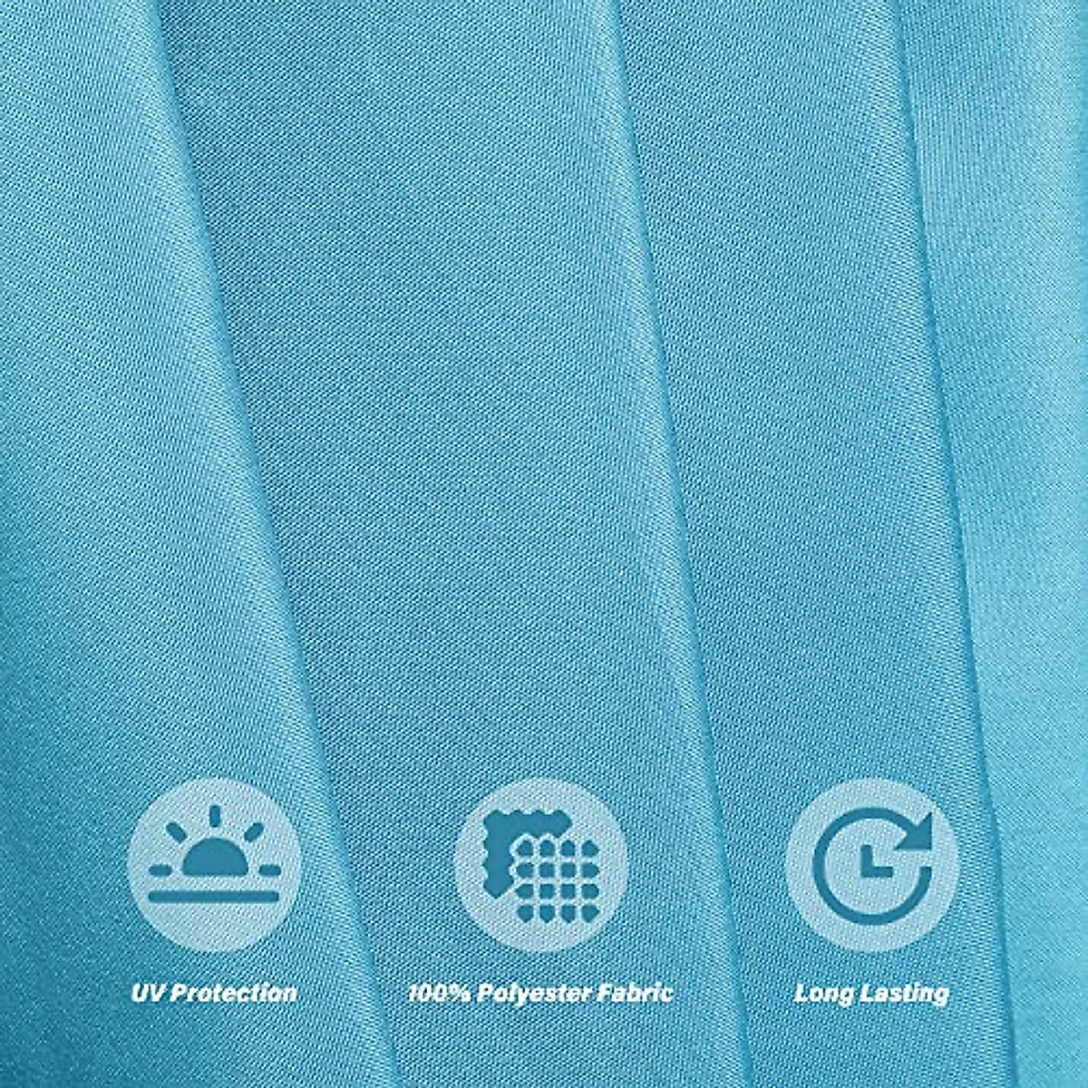 Simple Deluxe 9' Patio Outdoor Table Market Yard Umbrella Replacement Top Cover with 8 Ribs, 9ft Canopy, Turquoise Canopy