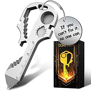 Stocking Stuffers for Men Keychain Multitool - Key Shaped Pocket EDC Tool Christmas Gifts for Men Women Dad Adult Husband Cool Outdoor Portable Gadgets with Drill Drive Screwdriver Bottle Opener Ruler