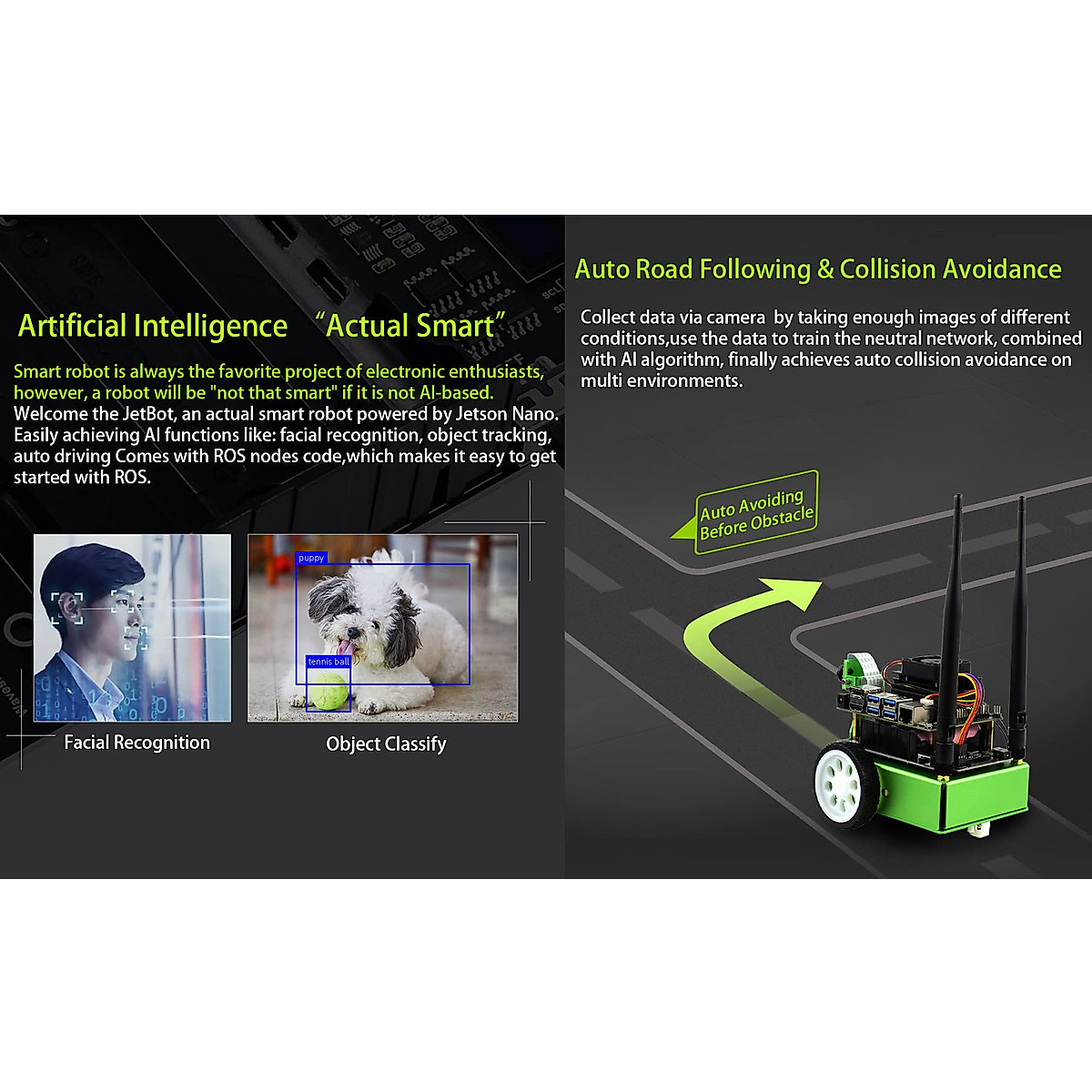 Waveshare JetBot AI Kit, AI Robot Based On Jetson Nano, Includes Waveshare Jetson Nano Dev Kit 4GB (NOT Support Nano 2GB)
