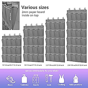 Over the Door Hanging Shoe Rack Organizer for Closet, Kids Shoes Storage Holder with 40 Large Mesh Pockets & Sturdy Hooks for Door and Wall