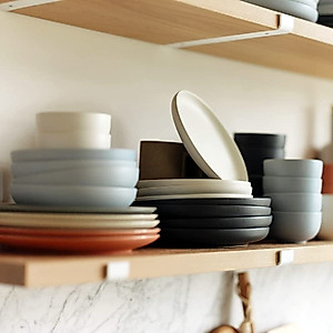 LIVINGTASTE Modern Style 10-inch 30 Oz Ceramic Pasta Bowls, Set of 4 Big Salad Bowls, Multi-Purpose Dinner Plates, Perfect for Casual or Formal Occasions, Dishwasher and Oven Safe - Sky Blue