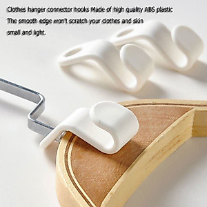 Clothes Hanger Connector Hooks,50 Pcs Hanger Hooks,Hanger Extender Clips, Cascading Clothes Hangers for Heavy Duty Space Saving Cascading Connection Hooks Clip for Closet Wardrobe Organiser(50PWhite)