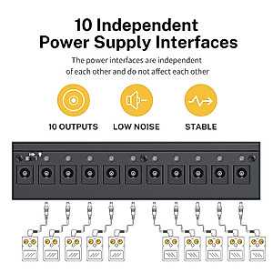Donner Overdrive Guitar Pedal and Guitar Power Supply 10 Isolated DC Output for 9V/12V/18V Effect Pedal