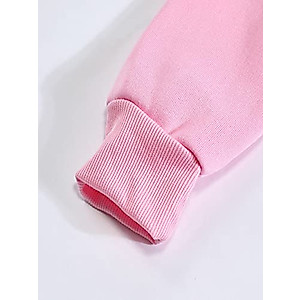 DIDK Women's Casual Pullover Long Sleeve Drawstring Hoodie Sweatshirt with Pockets Light Pink M