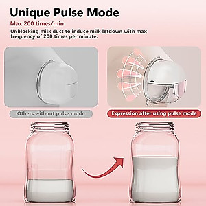 Wearable Breast Pump,PatPat Double Hands Free Breast Pump with 4 Modes 10 Levels Portable Electric Breast Pump 24mm/19mm/17mm,2 Pack Wearable Pumps Easy to Use and Clean,Leak-Proof