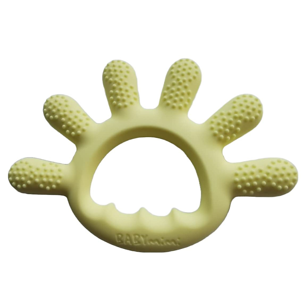 BABYmimi Silicone Teether - Finger-Shaped Organic Baby Teether Toys to Chew On - for Teething Relief, Babies - Pastel-Colored Fruit Design, Rising Dots - Food-Grade Material - BPA Free