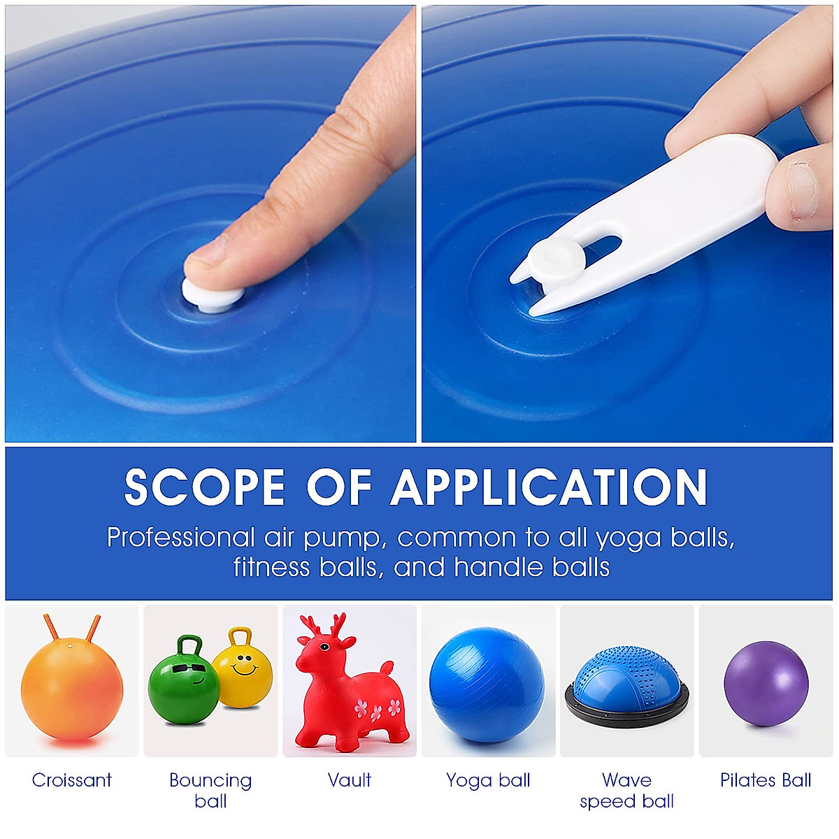 Yolev Yoga Ball Fitness Exercise Ball Air Stopper Plug Pin Adapter Kit, Exercise Ball Plug Replacement Kit (6L)