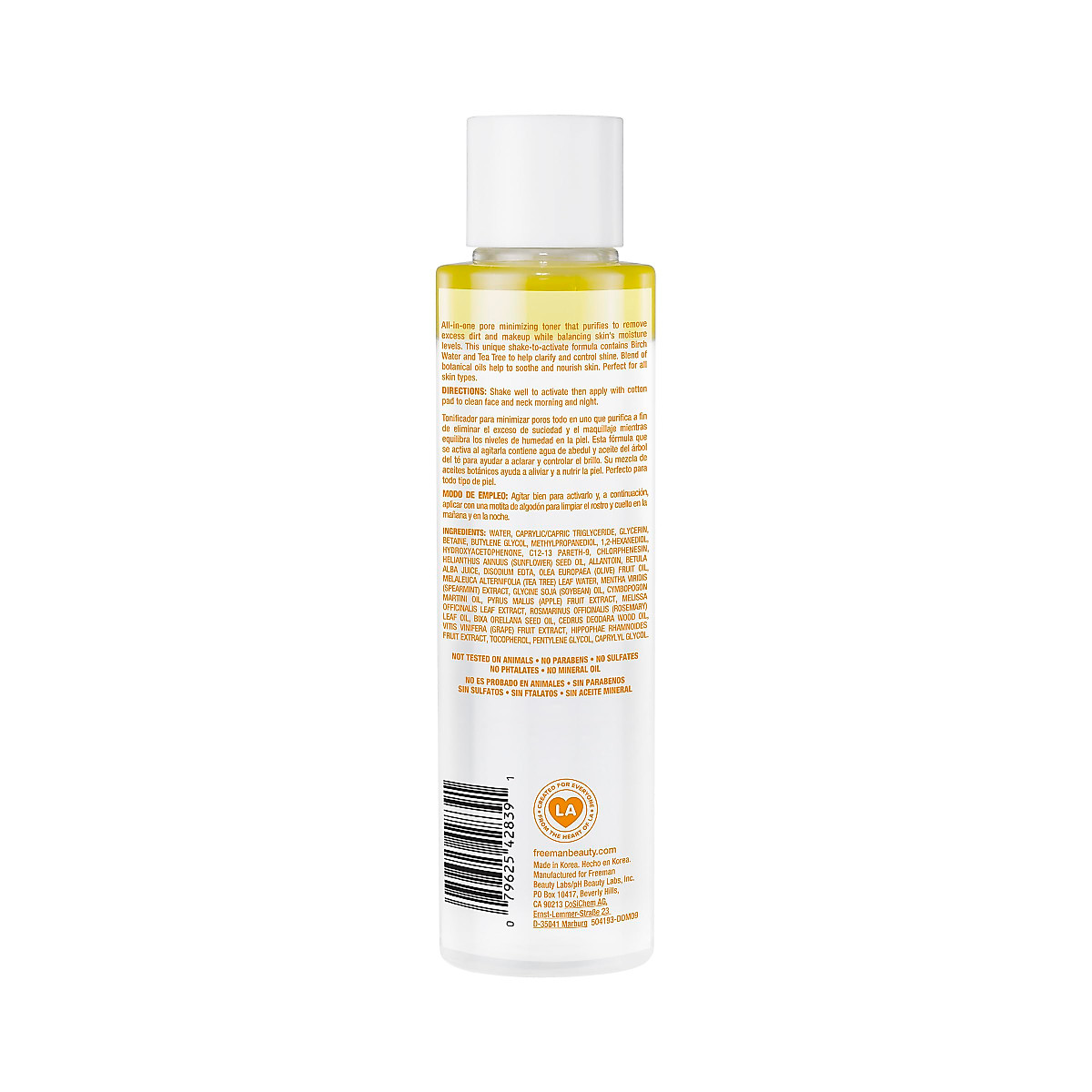 Freeman Exotic Blends Shine Control Nordic Birch Toner, Pore Minimizing Face Toner, Removes Makeup and Dirt, 6.1 fl.oz./180 mL Bottle