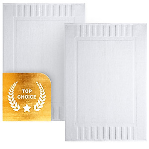 White Classic 2 Luxury White Bath Mats 22 x 34 and 12 Luxury White Washcloths 13 x 13 | Cotton, Highly Absorbent and Quick Dry for Hotels, Spa and Bathroom