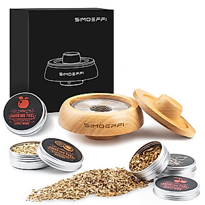 Cocktail Smoker Kit, Old Fashioned Smoker Kit for Bourbon Whiskey Drink, with 4 Different Flavor Wood Smoker Chips, Vodka/Gin/Tequila/Rum Liquor Smoker kit Gifts for Men