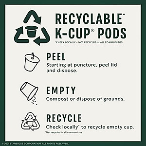 Starbucks Coffee K-Cup Pods—Maple Pecan Flavored Coffee—Naturally Flavored—100% Arabica—6 boxes (60 pods total)