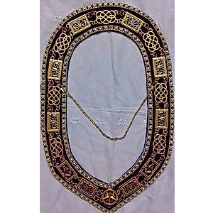 MASONIC GRAND LODGE PAST MASTER APRON WITH CHAIN COLLAR PURPLE free size