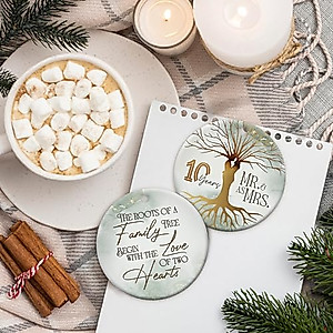 Amostore 10 Years Anniversary Mr and Mrs Gifts for Couple, 10th Wedding Anniversay Present for Parents, Husband, Wife, her, him, Friend, 10th Wedding Anniversary Ornament Gift