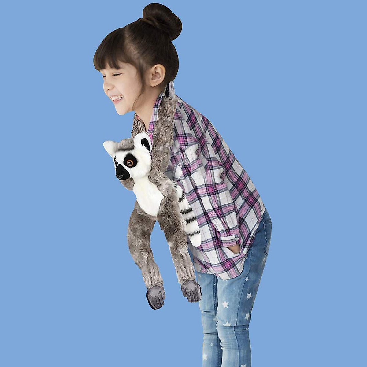 ArtCreativity Hanging Ring Tailed Lemur Plush Toy, 17.5 Inch Stuffed Ring Tailed Lemur with Realistic Design, Soft and Huggable, Cute Nursery Decor, Best Birthday Gift for Boys and Girls