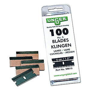 Unger SRB10 Safety Scraper Replacement Blades, #9, Stainless Steel (Box of 100)