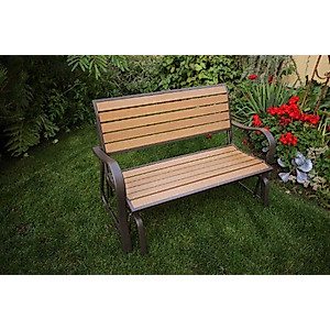 Lifetime 60055 Outdoor Glider Bench, 4', Walnut Brown