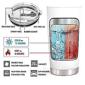 Waldeal Bear Grandpa Coffee Mug Stainless Steel Thermal Tumbler with Lid, Double Wall Vacuum Insulated Travel Mug for Gifts for Men, Birthday Gifts for Grandpa, New Grandpa, Christmas Gifts, 20oz