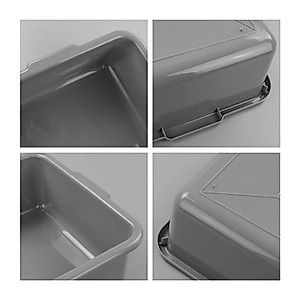 Inhouse 4-Pack Commercial Bus Tubs 13L, Plastic Bus Box/Tote, Grey