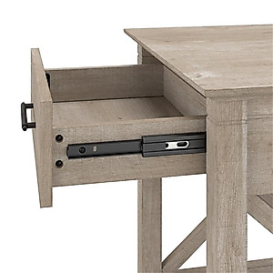 Bush Furniture Key West Console Table with Drawers and Shelves in Washed Gray