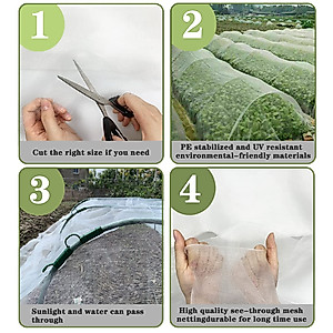 Dafoecheer Garden Netting, Plant Covers 6.5 x 10Ft Ultra Fine Mesh Netting for Plants Vegetable Fruits Flowers Crops Birds Animals Barrier Protection Net