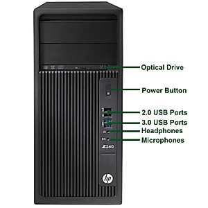 HP Z240 Tower Computer Desktop PC, Intel Core i5-6500 3.20GHz Processor, | 16GB Ram, 128GB SSD + 500GB HDD | HDMI, AMD Radeon RX-550 4GB Graphics, Wireless WiFi, Windows 10 (Renewed)