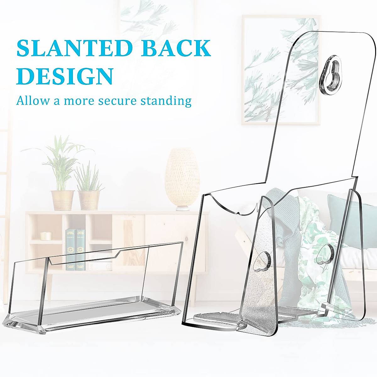 10 Pcs Clear Acrylic Brochure Holder Booklet Display Stand Holder 10 Pcs Plastic Business Card Holder Desktop Business Card Stand 12 Pcs Adhesive Hooks for Wall Office Tabletop Desk Magazine Document