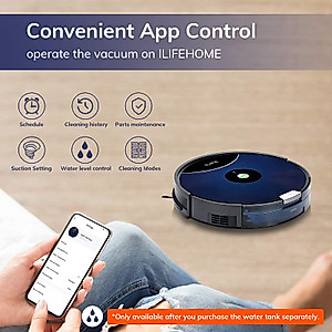 ILIFE A80 Max Robot Vacuum Cleaner, 2000Pa Max Suction, Wi-Fi Connected, Works with Alexa, 2-in-1 Roller Brush, Self-Charging, Slim and Quiet, Ideal for Pet Hair, Hard Floor and Medium Pile Carpet.
