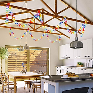 Fighting to Achieve 98ft Tropical Hawaiian Flower Lei Garland Hibiscus Flower Garlands for Party Decorations