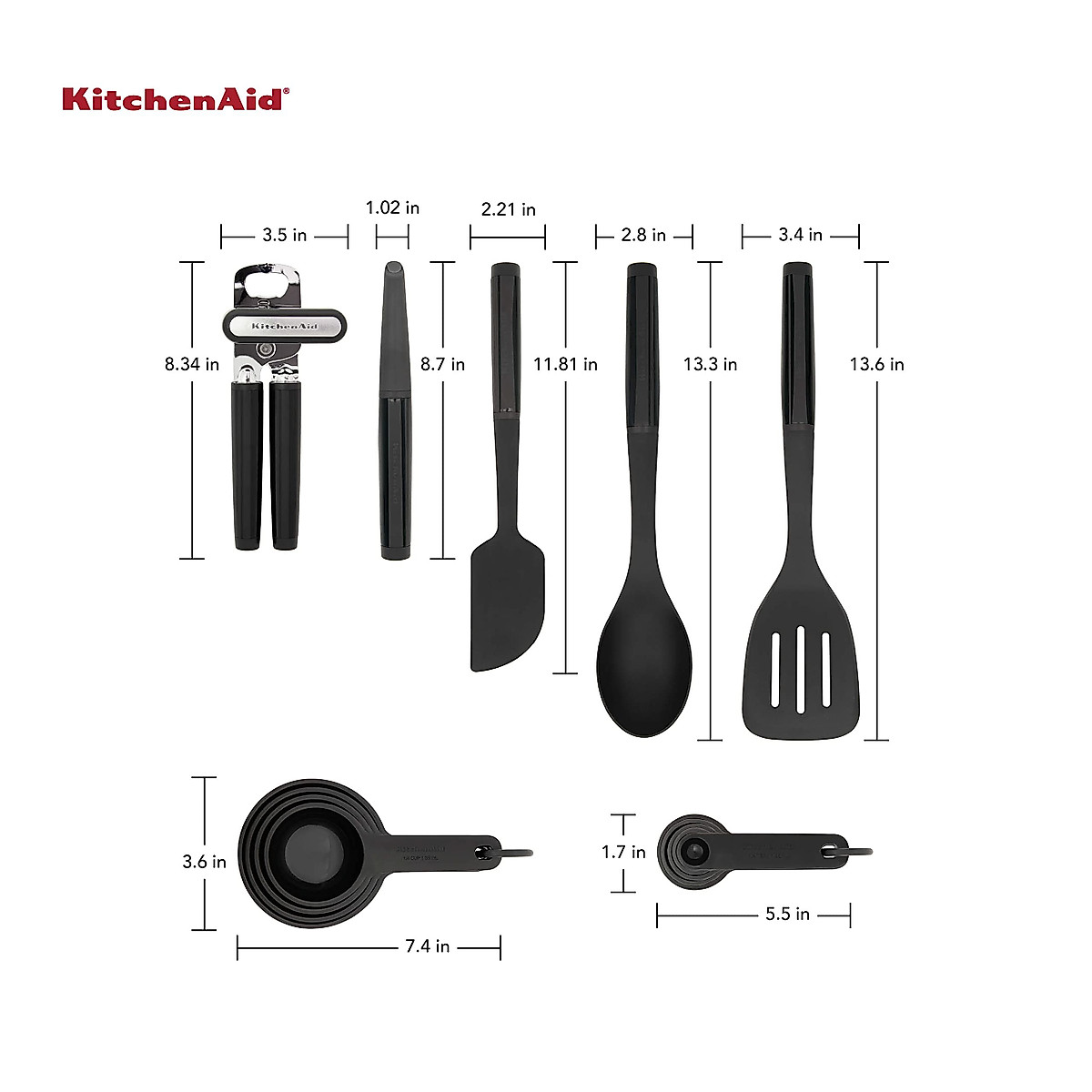 KitchenAid Universal Tool and Gadget Set, 14 Piece, Black