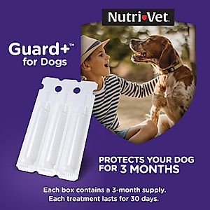Nutri-Vet Guard+ for Dogs - Flea & Tick Prevention Treatment for Medium Dogs 23-44 lbs. - Waterproof Topical- 90 Days of Protection - 3 Monthly Doses