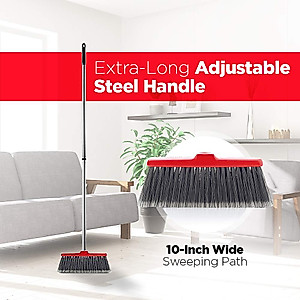 Fuller Broom with adjustable Steel Handle, Red