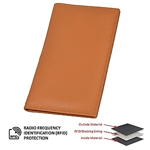LeatherBoss Genuine Leather Credit Card Holder Tall Wallet With 18 Credit Card Slots for men women, Tan
