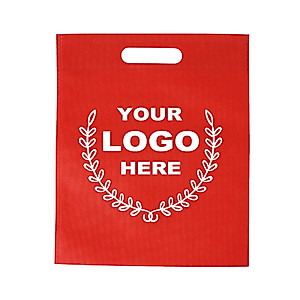 SOUTH GIANT Custom Promotional Bags with Logo - Personalized Reusable Gift Tote Bags - Recyclable Non-Woven Shopping Bags with Your Design Printed - 50pcs