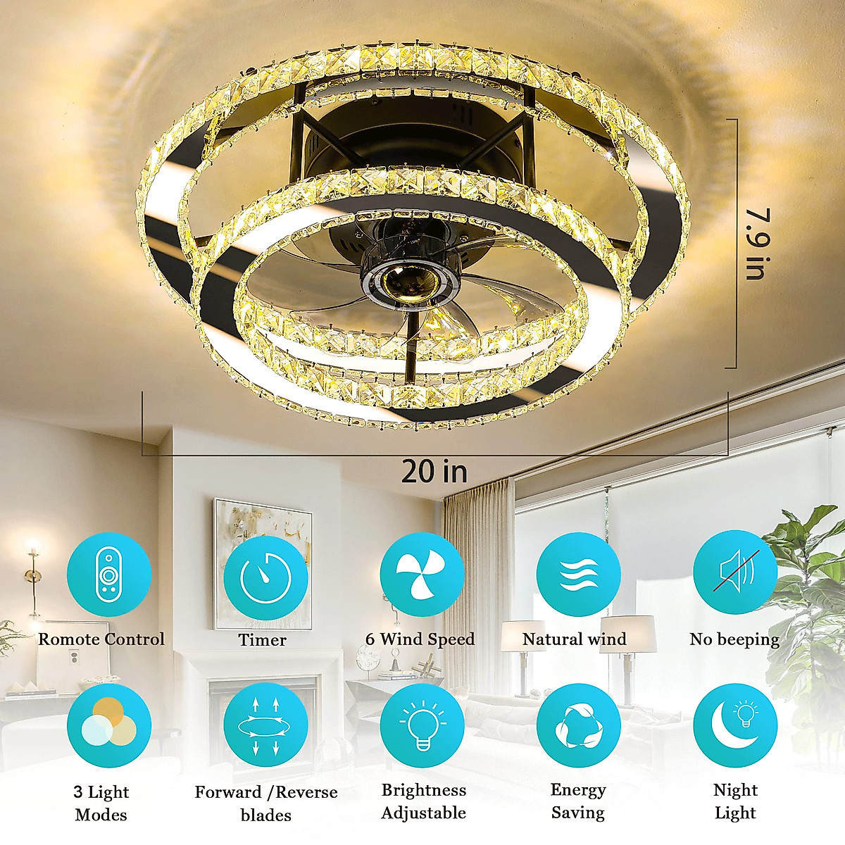 LED Floor Lamp Fans, 23W 3500LM Adjustable Super Bright LED Torchiere Living Room and 3.6W Small Fans with Reading Light,Dimmable Modern Standing Lamp for Room Bedroom Office Floor Light