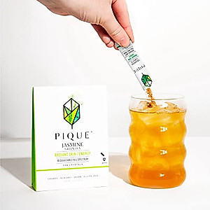 Pique Tea Organic Green Tea Crystals Sampler - Immune Support, Gut Health, Fasting - 42 Single Serve Sticks (Pack of 3)
