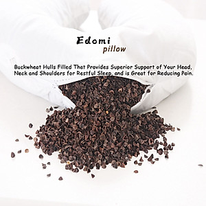 Edomi Buckwheat Neck Pillow, Comfortable U Shaped Travel Pillow Portable Pillow for Sleeping Recliner Chair Washable Pillowcase Buckwheat Hulls Filling (12x12 inch, Khaki)