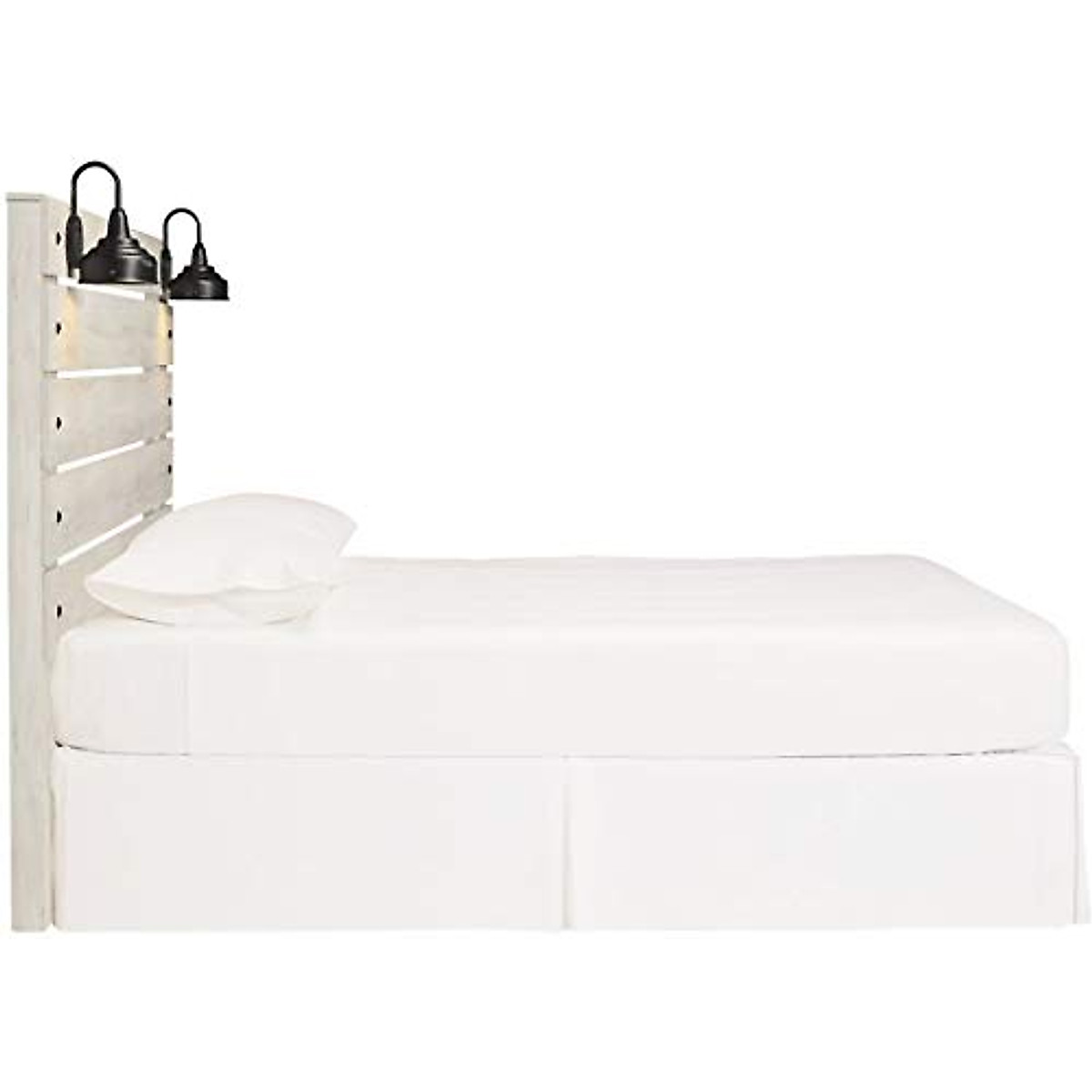 Signature Design by Ashley Cambeck Farmhouse Panel Headboard ONLY with USB Charging Stations, King, Whitewash