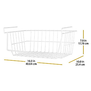 Whitmor White Wire Shelf Basket
