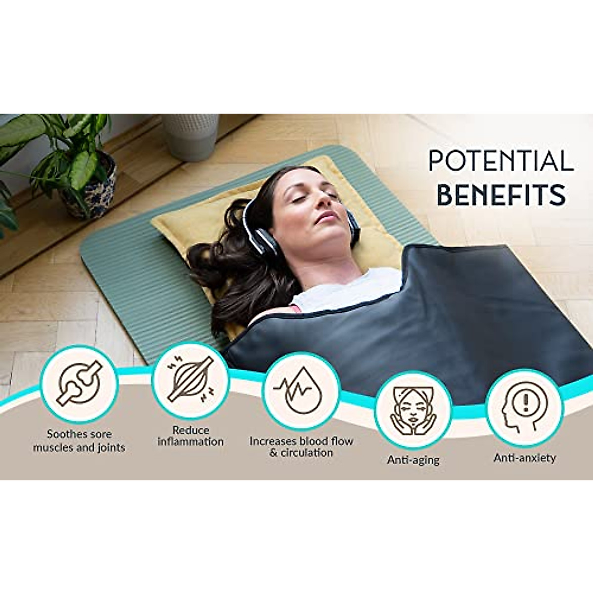 REVIIV Far Infrared Sauna Blanket with Insert Towel - v2.0 New & Improved! Low EMF Longer Cable | Portable Infrared Saunas for Home Therapy, Detox - Infared Blanket Sauna 85–185 °F Temp Range
