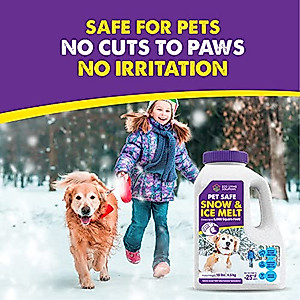 Pet Safe Snow & Ice Melt | Eco Living Solutions | Calcium Chloride | Works Under -25 °F | Safe for Concrete Driveway and Roof | Better Than Rock Salt | Safe for Kids and Pets (10, Pounds)