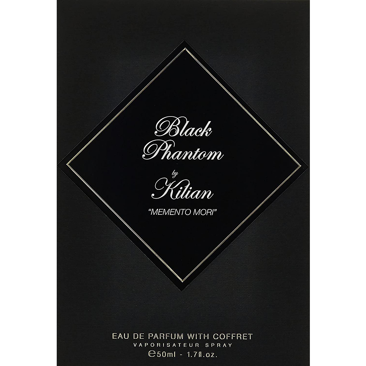 Kilian Black Phantom,"Memento Mori" Refillable Perfume Spray, 1.69 Fl Oz - with Clutch