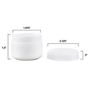 Stalwart 75-STO2003 White 2 Ounce Plastic Jar Containers