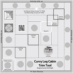 Creative Grids Curvy Log Cabin Trim Tool for 8" Blocks