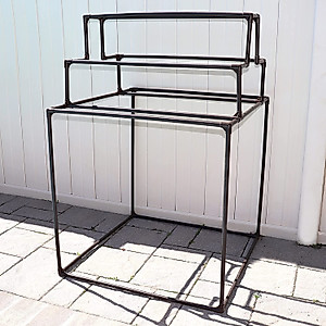 Essentially Yours Pyramid Towel Rack 10 Bar - Dry Wet Towels, Organize Fresh Towels - 36" L x 36" W x 56" H Poolside Towel Storage Organizer, (35.5" W x 35.5" L x 55" H), Brown Style 744125