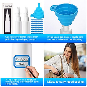 ZHWKMYP 6 Pcs Nasal Spray Bottle, Small Premium Empty Nose Spray Bottle Refillable, Fine Mist Sprayers Atomizers with Funnels and Labels